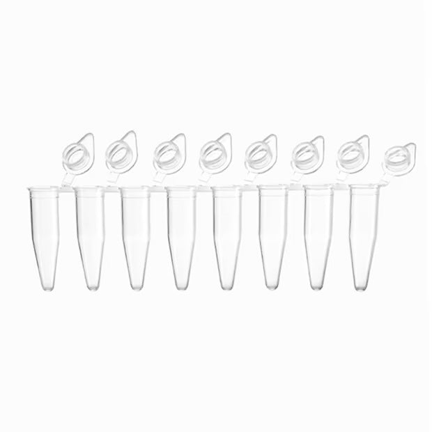 8-Strip PCR Tube with Attached Flat Cap – WelchLab